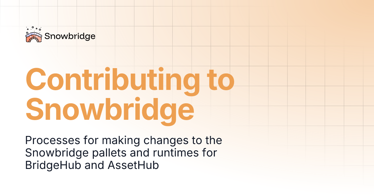 Contributing to Snowbridge | Snowbridge